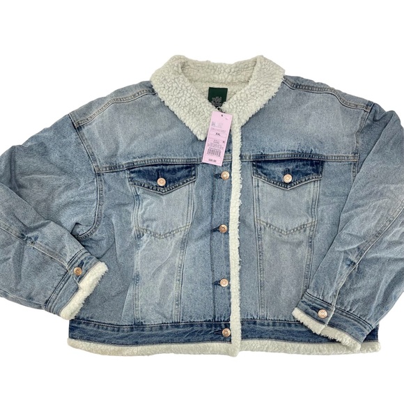 wild fable | Jackets & Coats | Nwt Wild Fable Womens Xxl Crop Blue ...